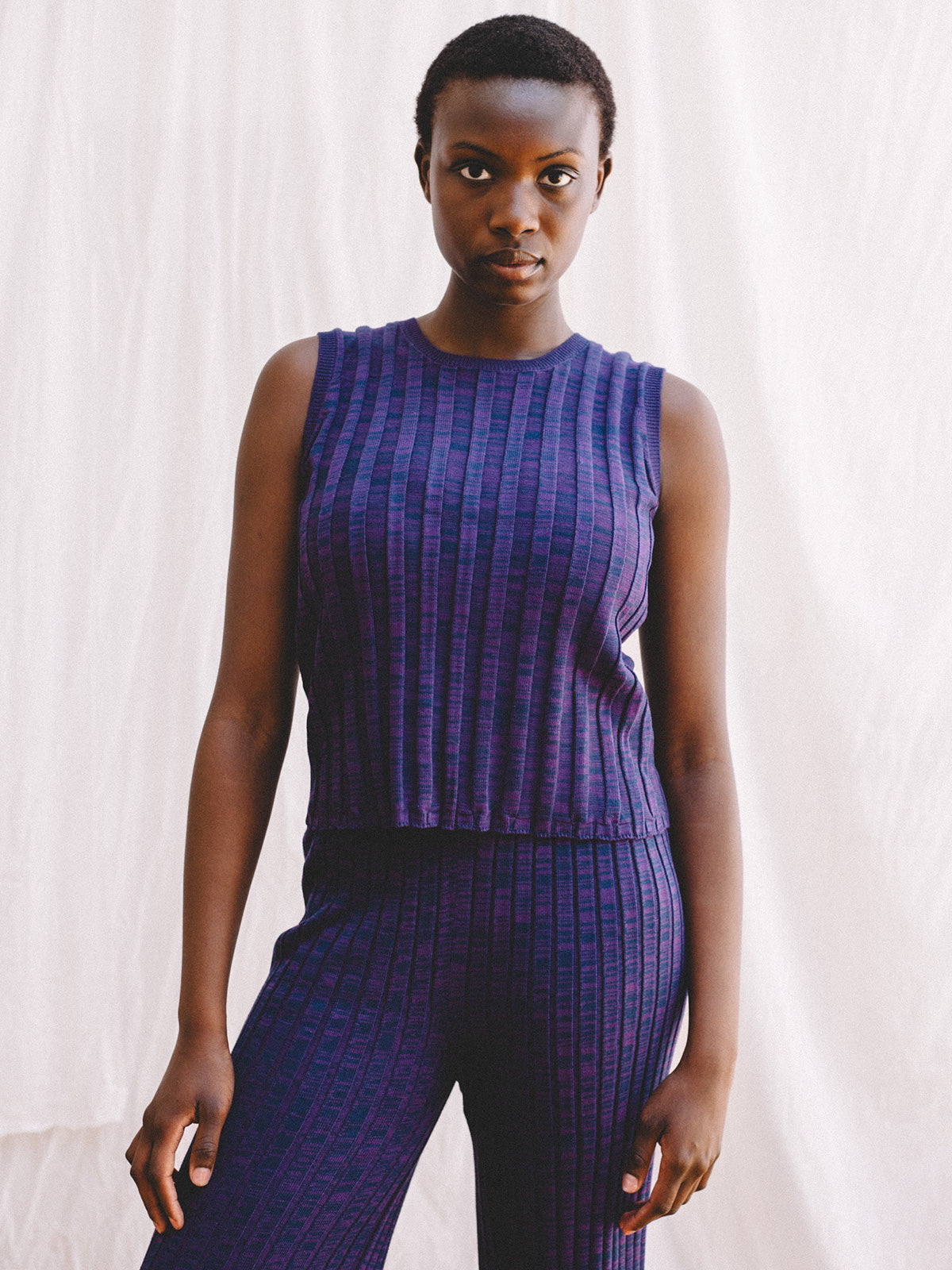 Blue Purple Rib Knit Tank – ALIYA WANEK